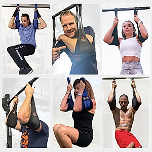 DMoose Fitness Hanging Ab Straps for Pull Up Bar & Core Strength Training - Thick Padded Arm Strap for Ab Swing with 2 Rust-Resistant Carabiners - Pull Up Straps for Ab Workouts at Home and Gym (Pair)