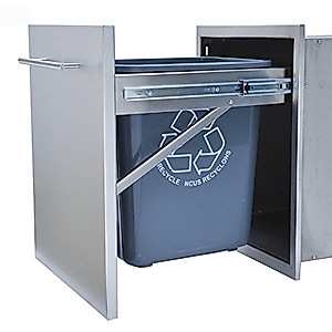 SUNSTONE DE-TRD18 Designer Series Raised Style Single Bin Trash Drawer, 18", Stainless Steel