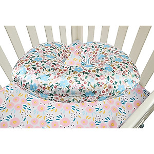 Satin Nursing Pillow Cover Set 2 Pack Ultra Soft Silk Compatible with Boppy Pillow for Breastfeeding Pillow Protect for Baby Hair and Skin Floral & Floral