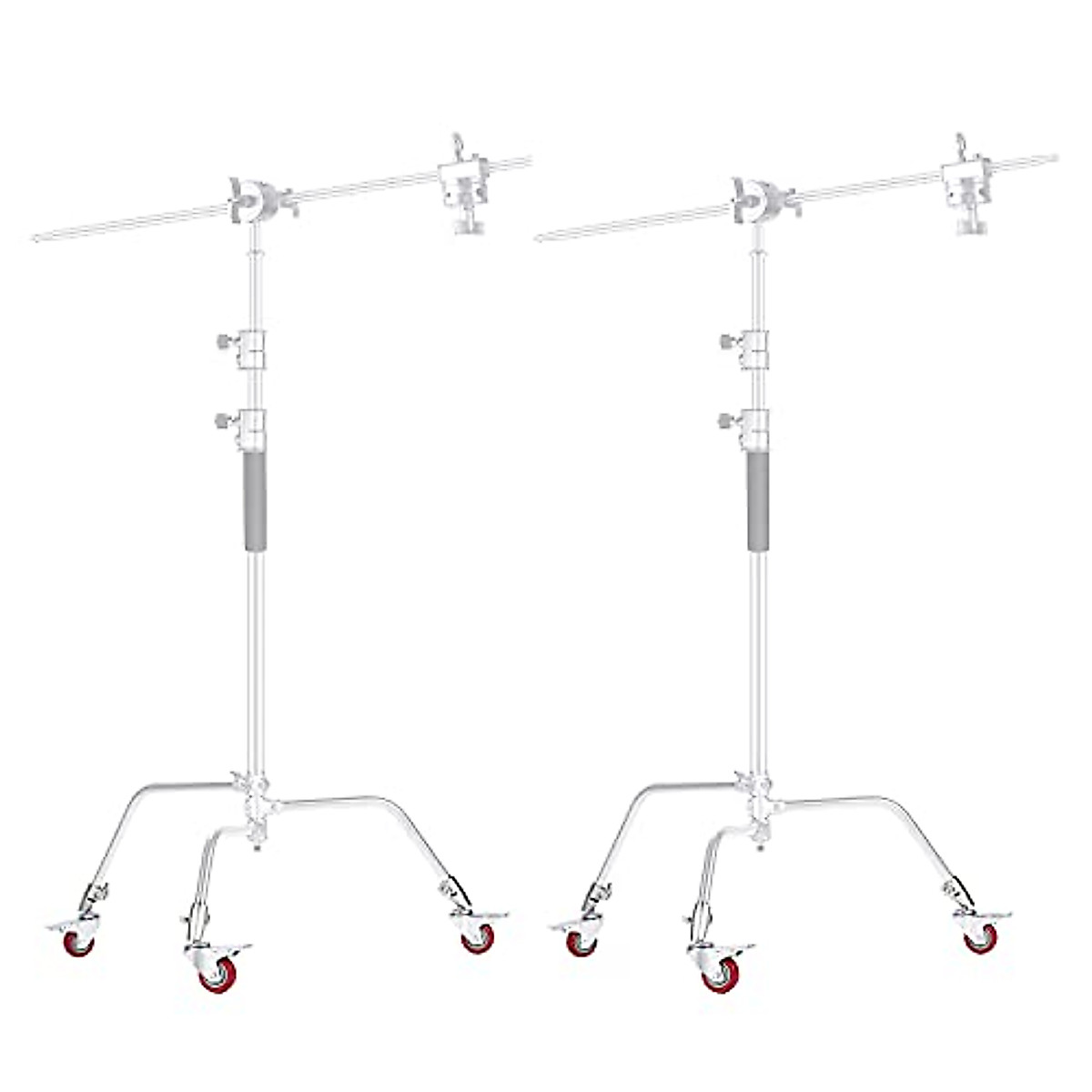 Neewer 6-Pack Professional Swivel Caster Wheel Sets, 75mm Diameter, Durable Metal Construction and Rubber Base, ONLY Compatible with Neewer C Stand for Studio Photography Video Shooting (Silver)