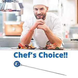 Digital Instant Read Stem (18") Thermometer with Lollipop Head for Food Preparation, Cooking, Baking, Grilling, Brewing