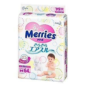 Kao | Diapers | Merries sarasara Air through M-size { 6kg~14kg } 64sheets [ Japanese Import ]
