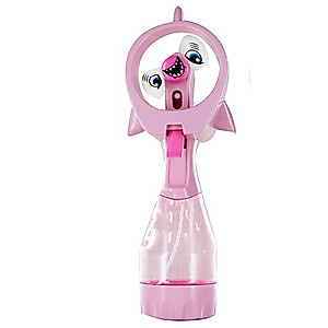 P&F Animal Water Mist Spray Bottle Fan Portable Handheld Mister - Battery Operated (Pink)