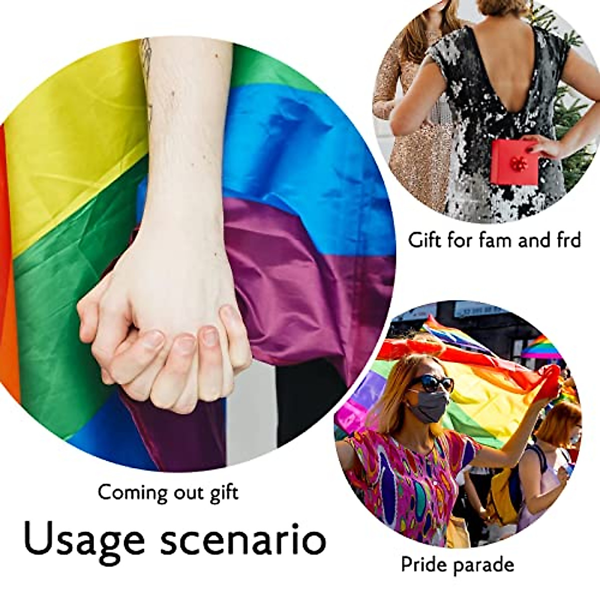 Pansexual Flag - Lgbtq Pride Stuff for Wall, Four Rows of Stitching, with 1pc Pansexual Pin and 2pcs Random Rainbow Stickers, for Lgbtq Parade and Daily Use, 3x5 Ft