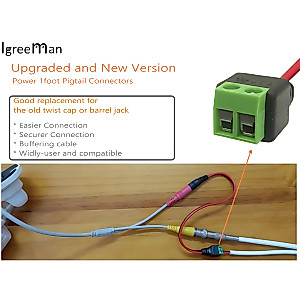 Igreeman 10 Pair Quick-Connect DC Power Pigtails - 18 AWG, 5A - Comes with Unique Terminal Jack Socket for Top-Notch Security Surveillance & Party Lighting - 2.1mm * 5.5mm Connectors