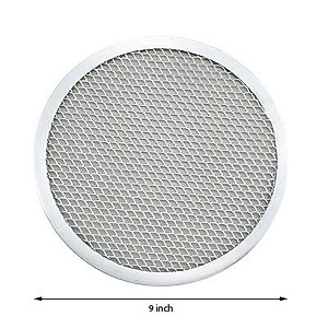 Tiger Chef Pizza Pan and Pizza Screen Set - Includes 9 inch and 12 inch Wide Rim Pizza Pans and Aluminum Pizza Screens for Oven