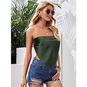 Persmileful Women's Fashion Soft Large Satin Square Chiffon Polyester Scarf Set Head Neck Multiuse Solid Colors Available (Dark green)