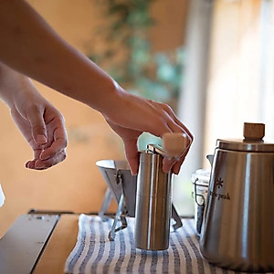 Snow Peak Field Barista Grinder - Stainless Steel Manual Coffee Grinder with Adjustable Burr - Durable & Portable Coffee Maker for Camping - Barista-Quality Camping Accessories