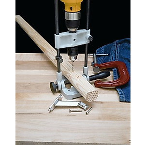 General Tools 36/37 Precision Drill Guide For 3/8-Inch or 1/2-Inch Power Drills, Portable & Lightweight, Folds Flat for Storage, Silver