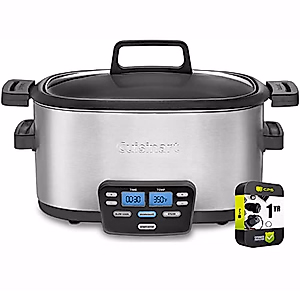 Cuisinart MSC-600 6 Quart 3-In-1 Cook Central Multicooker Slow Cooker Steamer Bundle with 1 YR CPS Enhanced Protection Pack