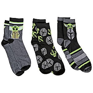 Star Wars The Mandalorian and Grogu 3-Pair Pack of 3/4 Crew Socks