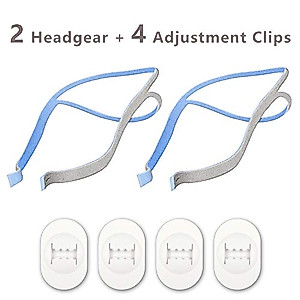 Replacement Headgear for The ResMed Airfit P10 Nasal Pillow CPAP Mask. (2 Pack) Includes Free 4 Replacement Adjustment Clips.