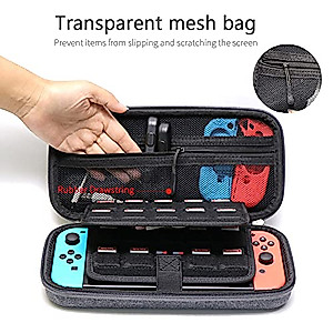 CUTEH Storage Bag for Switch, Console Handheld Carrying Case with 19 Game Card Holders Pouch Travel Bag