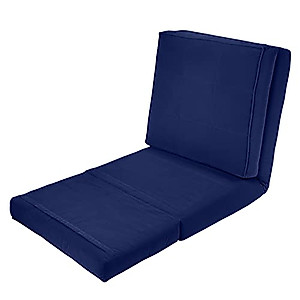 Urban Shop Ultra Suede Convertible Flip Chair, Blue 28.5D x 26W x 24H in