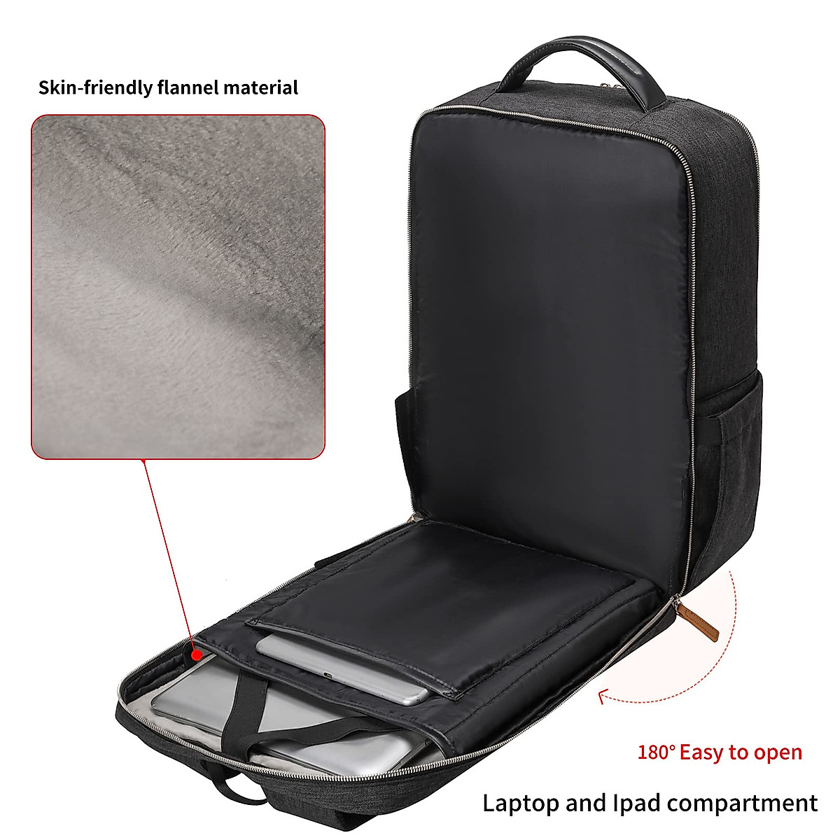 NOBLEMAN Business Smart Backpack Waterproof Laptop Backpack Travel Durable Daypack (black)