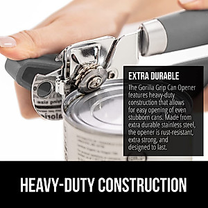 Gorilla Grip Drawer and Shelf Liner and Manual Hand Held Can Opener, Shelf Liner Size 17.5 In x 10 FT, Strong Grip, Large Lid Openers for Kitchen, Both in Gray, 2 Item Bundle