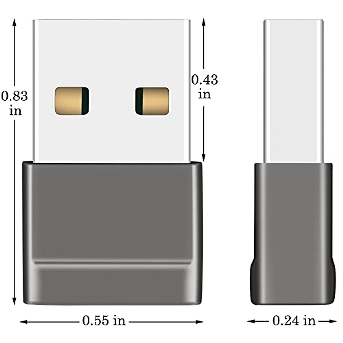 AuviPal USB C Female to USB Male Adapter (4 Pack), USB A Charger to USB Type C Cable Converter for Apple Watch Series 7 8 Ultra SE, iPhone 12 13 14 Plus Pro Max, Samsung Galaxy S20 S21 S22