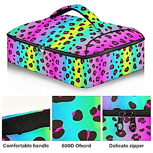 Kcldeci Insulated Thermal Food Carrier Insulated Casserole Carrier for Hot or Cold Food,Gradient Animal Print Leopard Insulated Tote Bag for Potluck Cookouts Parties Picnic,Lasagna Lugger
