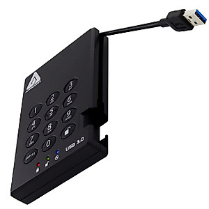 Apricorn 1TB Aegis Padlock USB 3.0 256-bit AES XTS Hardware Encrypted Portable External Hard Drive (A25-3PL256-1000)