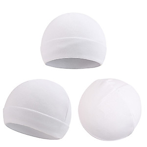 PESAAT Newborn Boy Beanie 0-6 Months Cotton Baby Girls Hats Mittens Autumn Winter Newborn Hospital Hat (6 Colors（Hat,Gloves,Socks）)