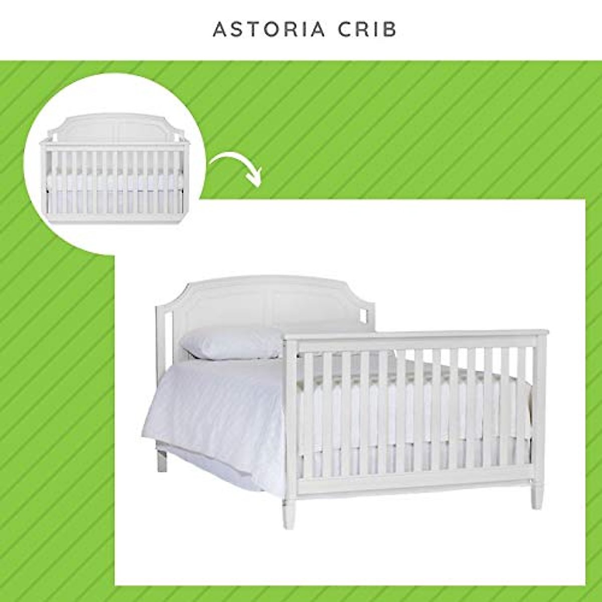 Full-Size Conversion Kit Bed Rails for Suite Bebe Cribs | Multiple Finishes Available (White)