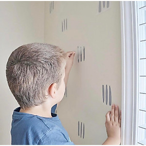 The Boho Design Lines Hand Drawn Decals Peel and Stick for Kids, Baby Bedroom Nursery and Living Room. 48 Sets of Three Stripes Each (144 pcs.) Adhesive Vinyl Wall Stickers Decor (Grey)