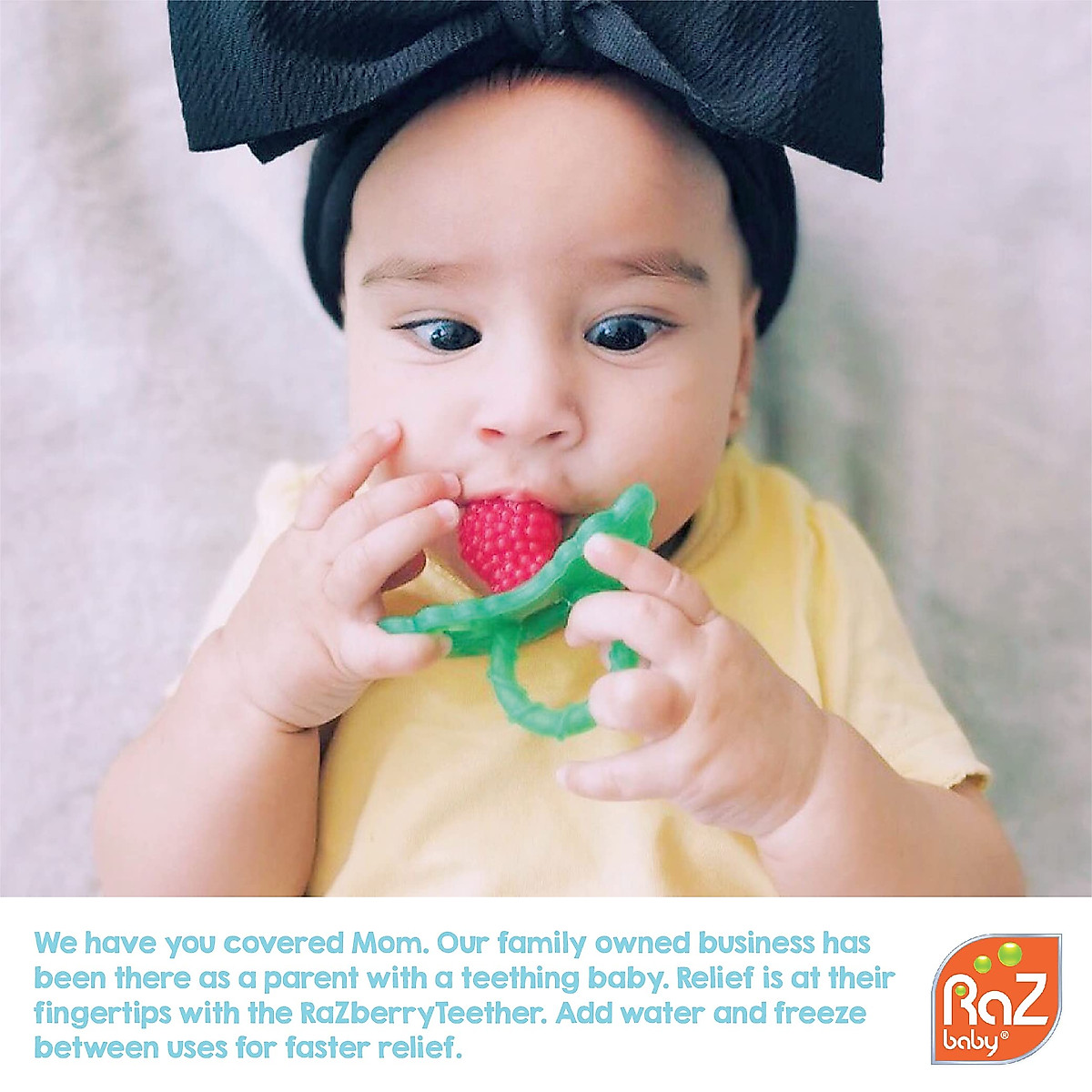 RaZbaby RaZberry Silicone Baby Teether Toy (2-Pack) - Berrybumps Soothe Babies Sore Gums - Infant Teething Toy - Hands Free Design - BPA Free - Easy-to-Hold Design - Teething Relief Pacifier Red