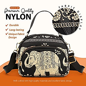 Katloo Small Crossbody Cell Phone Purse for Women Nylon Satchel Wallet Designer Handbags Tote Bag with Top Handle/Detachable Shoulder Strap (Black)