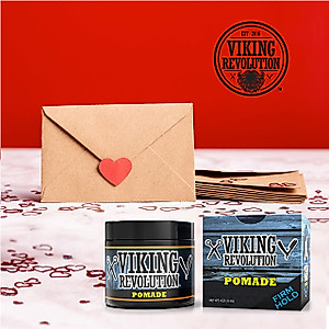 Viking Revolution Pomade for Men 4oz - Firm Strong Hold & High Shine for Classic Styling - Water Based & Easy to Wash Out (Firm, 1 Pack)