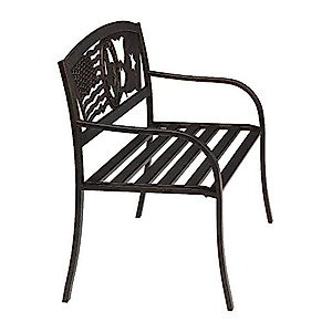 Leigh Country Flags Over Texas Metal Bench