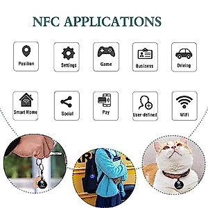 10PCS NFC Tag NFC Chips Programmable Keychain Ntag215 Chips Timeskey NFC Tags Amiibo NFC Cards，Black NFC Tags Compatible with TagMo Amiibo and All NFC Enabled Mobile Phones & Devices