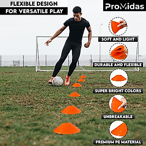24 Pcs Soccer Cones for Training - with Mesh Bag & Strap - Flexible & Heavy Duty - Best for Football, Basketball & Running Drills - Premium Quality Soccer Training Cones Sports