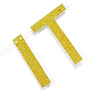 Qttier™ Let's Get It Poppin' Gold Glitter Banner for Baby Shower Popcorn Buffet Wedding Reception Decorations