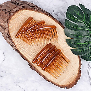 WBCBEC 18 Pieces Plastic Teeth Hair Combs Tortoise Side Comb Hair Accessories for Fine Hair