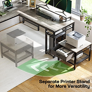 Marsail L-Shaped Computer Desk, Large, Black Oak