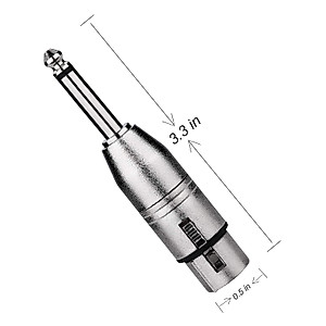 tisino XLR Female to 1/4" TRS Adapter, Balanced Female XLR to Quarter Inch 6.35mm Male Adapters - 2 Pack