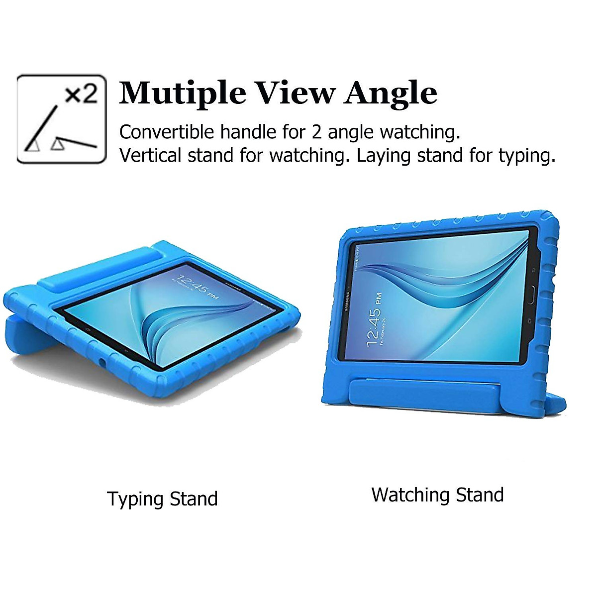 BMOUO Kids Case for Samsung Galaxy Tab E Lite 7.0 Inch - ShockProof Case Light Weight Kids Case Super Protection Cover Handle Stand Case for Children for Samsung Galaxy Tab E Lite 7 Inch Tablet - Blue