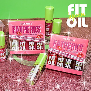 4 Colors Lip Oil Lip Glaze,Fat Lip Oil Big Brush Head Hydrating Lip Glow Oil,Shiny Transparent Lip Gloss Plumping,Long Lasting Nourishing Non-sticky Fresh Clear Smooth Lip Care-A