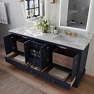 Ancerre Designs Audrey 72" Wood Bathroom Vanity Set in Heritage Blue