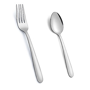 60 Pieces Dinner Forks (7.1 inches) and Teaspoons (6.2 inches), Pleafind Forks Silverware and Teaspoons, Contains 24 Pieces Forks and 36 Pieces Teaspoons, Use for Home, Kitchen, Restaurant