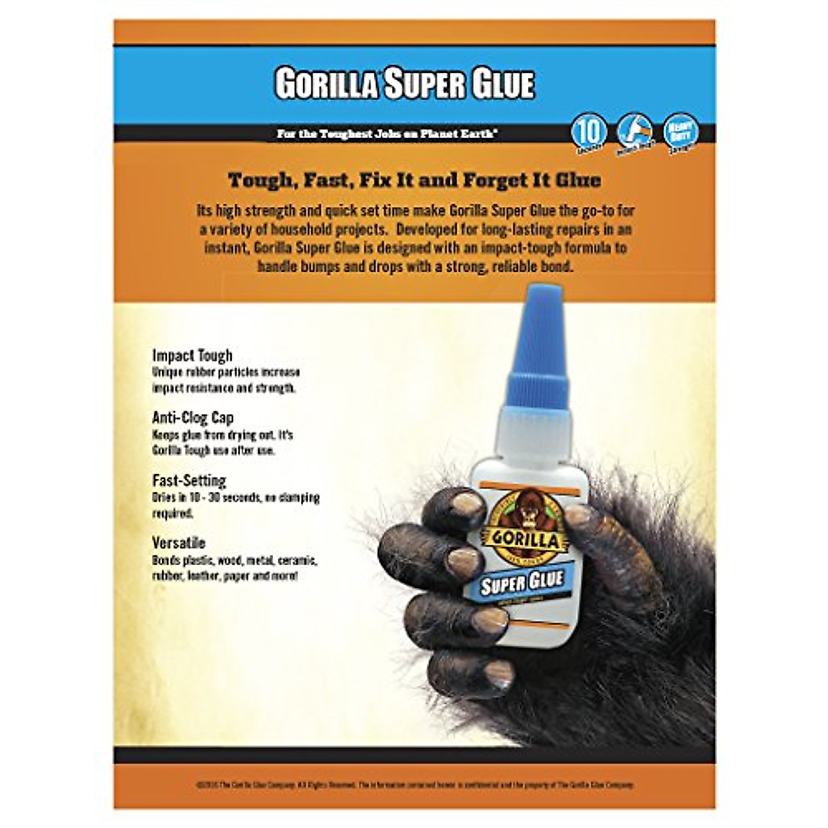 Gorilla Super Glue 15 Gram, Clear, (Pack of 6)