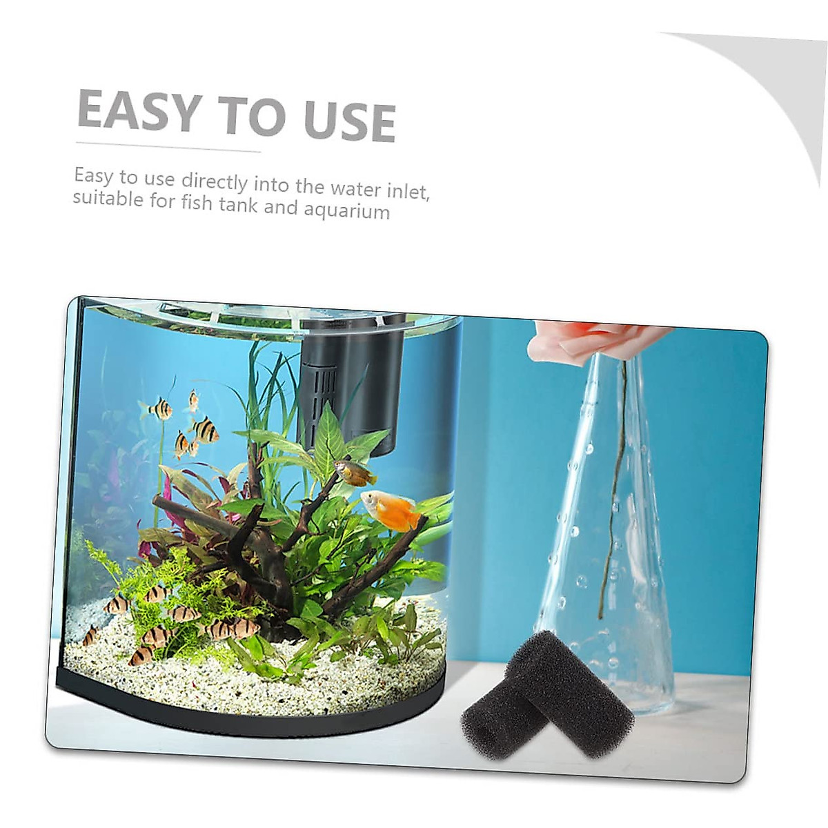 Mipcase 32 Pcs Filter Cotton Biochemical Water Filter Pool Scrubber Pre Filter Sponge Aquarium Filter Protector Pool Sweep Aquarium Filter Sponge Pool Pad Fish Front 304 Network Tank