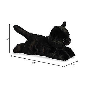 Aurora® Adorable Mini Flopsie™ Twilight Cat™ Stuffed Animal - Playful Ease - Timeless Companions - Black 8 Inches