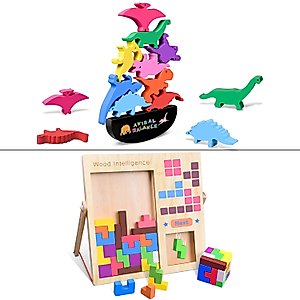FFTROC Dinosaur Stacking Toys and Russian Blocks