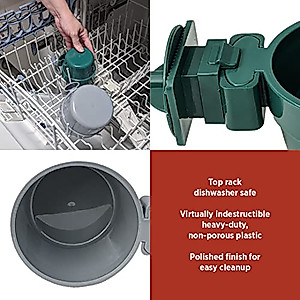 Hari Lock & Crock Food and Water Bowl, Pet Bird Cage Accessory, Large, Gray (81942)