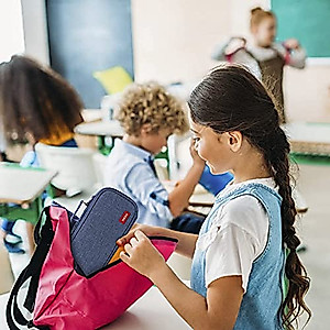 GUSEN Big Capacity Pencil Case Stationery Storage Pen Pouch Bag Double Zipper Multiple Compartments Organizer Cosmetic Portable High School Organizer College Student Teen Adult Boy Girl-Denim Blue