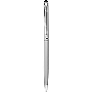 Zebra Pen StylusPen Twist Retractable Ballpoint Pen, Fine Point, 0.7mm, Black Ink, Silver Barrel, 1-Count