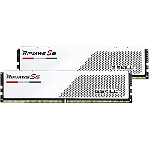 G.SKILL Ripjaws S5 Series (Intel XMP 3.0) DDR5 RAM 32GB (2x16GB) 6000MT/s CL32-38-38-96 1.35V Desktop Computer Memory UDIMM - Matte White (F5-6000J3238F16GA2-RS5W)