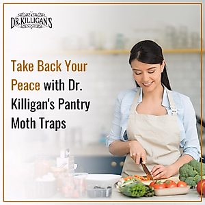 Dr. Killigan's Premium Double Potent Pantry Moth Traps with Pheromones Prime, Indian Meal Moth Traps for House, How to Get Rid of Moths in House (6 Count, Blue)