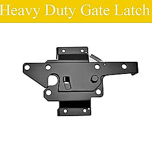NIDAYE Self-Locking Gate Latch - Post Mount Automatic Gravity Lever Wood Fence Gate Latches with Fasteners/Black Finish Steel Gate Latch to Secure Pool